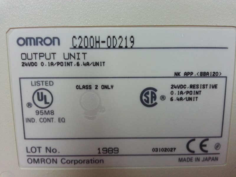 OMRON C200H-OD219 OUTPUT UNIT MODULE - 裕益科技自動化設備可程式編碼器PLC分散式控制系統DCS